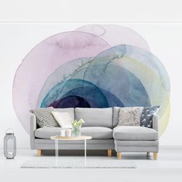 Bilderwelten Fototapete originell Abstrakt Aquarell violett - Urknall - lila - Deko Wohnzimmer Schlafzimmer