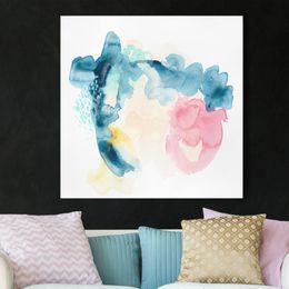 Bilderwelten Leinwandbild originell Abstrakt Aquarell Leinwanddruck - Intrige III - Wandbild XXL Wohnzimmer Schlafzimmer