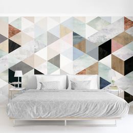 Bilderwelten Mustertapete Aquarell-Mosaik mit Dreiecken I