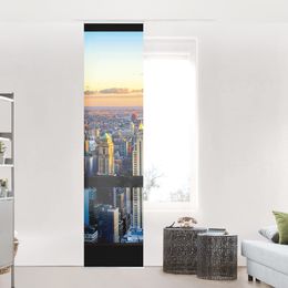 Schiebegardine Fensterausblick - Sonnenaufgang New York