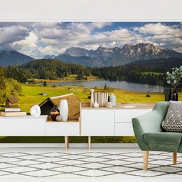 Bilderwelten Fototapete Natur Motiv Wandtapete gr&uuml;n - Geroldsee Oberbayern - Berg Wohnzimmer Schlafzimmer