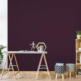 Bilderwelten Fototapete Vliestapete Unifarben Wandtapete einzigartig - Aubergine - Deko Wohnzimmer Schlafzimmer