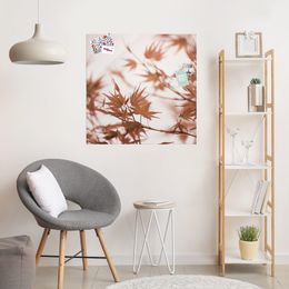 Bilderwelten Glasbild Motiv rot Glas Wandbild - Ahornbl&auml;tter in Herbstsonne - Deko Wohnzimmer Schlafzimmer
