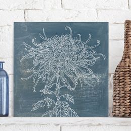 Bilderwelten Leinwandbild Blumen Tropisch Kunstdruck blau - Indigo-Pflanzen I - Pflanzen XXL Wohnzimmer Schlafzimmer