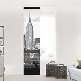 Bilderwelten Schiebegardine Set Fensterblick New York Skyline schwarz weiß