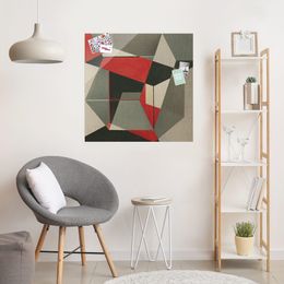 Bilderwelten Glasbild originell Abstrakt rot Glas Wandbild - Geometrischer Fuchs - Deko Wohnzimmer Schlafzimmer