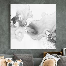 Bilderwelten Leinwandbild originell Abstrakt Kunstdruck Leinwanddruck - Dunst und Wasser IV - Wandbild XXL Wohnzimmer Schlafzimmer