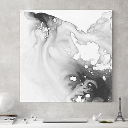 Bilderwelten Leinwandbild originell Abstrakt Kunstdruck Leinwanddruck - Dunst und Wasser III - Wandbild XXL Wohnzimmer Schlafzimmer