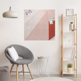 Bilderwelten Glasbild originell Abstrakt rosa Glas Wandbild - Rosa Geometrie - Deko Wohnzimmer Schlafzimmer