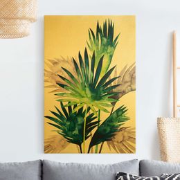 Bilderwelten Leinwandbild - Hochformat Exotisches Blattwerk - F&auml;cherpalme