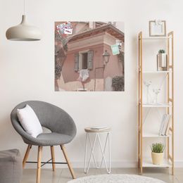 Bilderwelten Glasbild Stadt Motiv rosa Glas Wandbild - Bella Italia - Italien Wohnzimmer Schlafzimmer