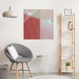Bilderwelten Glasbild originell Abstrakt rosa Glas Wandbild - Warme Farbfl&auml;chen - Deko Wohnzimmer Schlafzimmer
