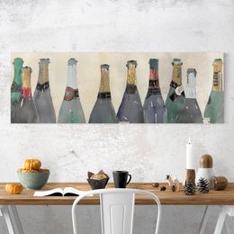 Bilderwelten Leinwandbild - Panorama Entkorkt - Champagner