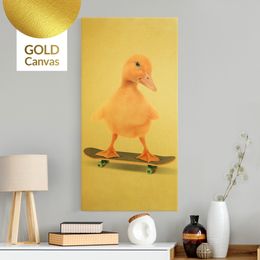 Bilderwelten Leinwandbild Skate Ente