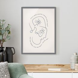 Bilderwelten Bild mit Rahmen Spr&uuml;che beige Pop Art inkl. Rahmung - Self Love - Thoughts become Reality - Motivation Jugendzimmer
