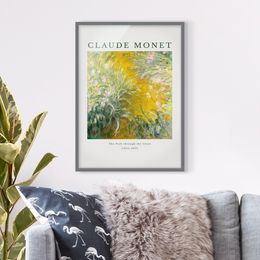 Bilderwelten Bild mit Rahmen Blumen gelb modern inkl. Rahmung - Claude Monet - Der Pfad - Deko Wohnzimmer Schlafzimmer