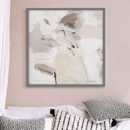 Bilderwelten Bild mit Rahmen originell beige Abstrakt inkl. Rahmung - Stumm - Deko Wohnzimmer Schlafzimmer
