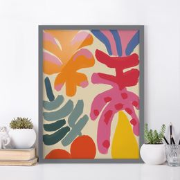 Bilderwelten Bild mit Rahmen originell bunt Abstrakt inkl. Rahmung - Bunte Formen - Deko Wohnzimmer Schlafzimmer