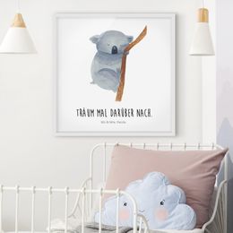 Bilderwelten Bild mit Rahmen Tiere grau Abstrakt Aquarell - Mr. & Mrs. Panda - Koala - Tr&auml;um mal - Spr&uuml;che Kinderzimmer Baby M&auml;dchen Jungen