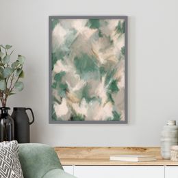 Bilderwelten Bild mit Rahmen Wildnis in Gr&uuml;n und Beige