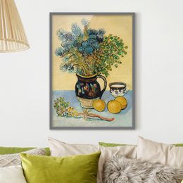 Bilderwelten Bild mit Rahmen Blumen gelb modern inkl. Rahmung - Van Gogh - Stillleben - Obst Wohnzimmer Schlafzimmer