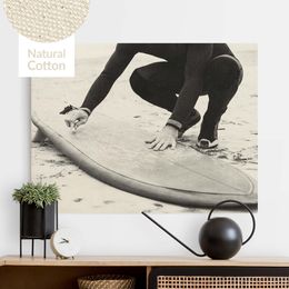 Bilderwelten Leinwandbild Wachsen des Surfboards