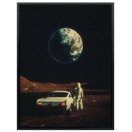 Bilderwelten Leinwandbild Retro Collage - Weit weg von Zuhause