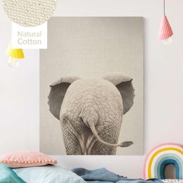 Bilderwelten Leinwandbild Baby Elefant von hinten