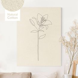 Bilderwelten Leinwandbild Line Art Blumen - Lilie