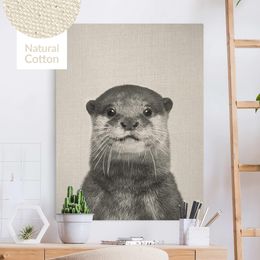Bilderwelten Leinwandbild Otter Oswald Schwarz Wei&szlig;
