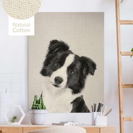 Bilderwelten Leinwandbild Bordercollie Benni Schwarz Wei&szlig;