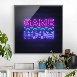Bilderwelten Bild mit Rahmen Neon Schrift Game Room