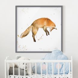 Bilderwelten Bild mit Rahmen Springender Fuchs