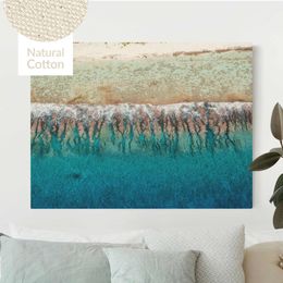 Bilderwelten Leinwandbild Welle am Strand