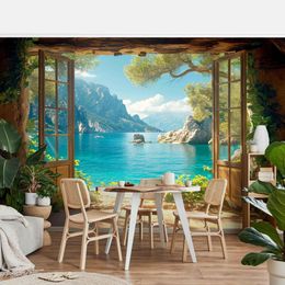 Bilderwelten Fototapete Traumhafter Ausblick durchs Fenster