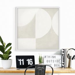 Bilderwelten Bild mit Rahmen originell weiss modern inkl. Rahmung - Am Strand - Deko Wohnzimmer Schlafzimmer