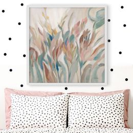 Bilderwelten Bild mit Rahmen originell beige Tropisch inkl. Rahmung - Feldbrise - Gr&auml;ser Wohnzimmer Schlafzimmer