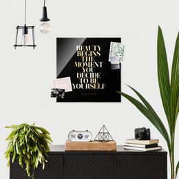 Bilderwelten Glasbild Be yourself Coco Chanel Schwarz