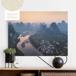 Bilderwelten Leinwandbild Stadt am Fluss