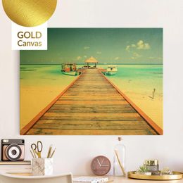 Bilderwelten Leinwandbild Steg am Meer