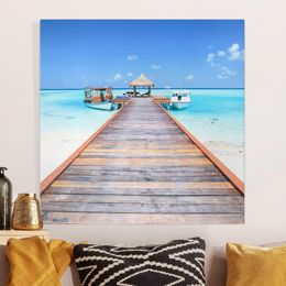 Bilderwelten Leinwandbild Steg am Meer