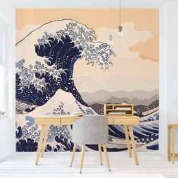 Bilderwelten Fototapete Illustration - Die gro&szlig;e Welle von Kanagawa