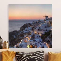 Bilderwelten Leinwandbild Santorini bei Nacht