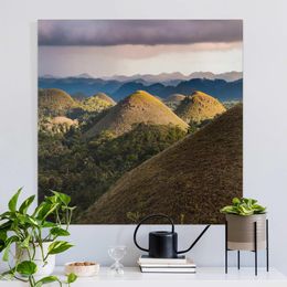 Bilderwelten Leinwandbild Natur Motiv Kunstdruck gr&uuml;n - Schokoladenh&uuml;gel Landschaft - Landschaft XXL Wohnzimmer Schlafzimmer