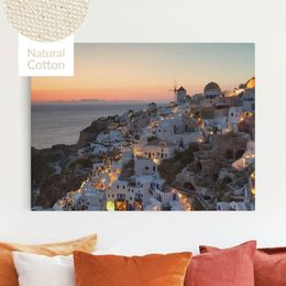 Bilderwelten Leinwandbild Santorini bei Nacht
