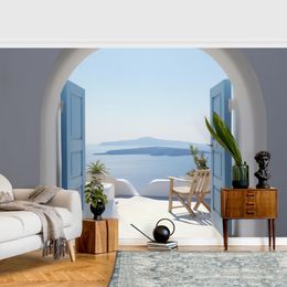 Bilderwelten Fototapete Santorini Blick &uuml;ber das Meer