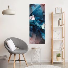 Bilderwelten Glasbild Unterwasser in Petrol und Rot mit Gold