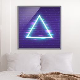 Bilderwelten Bild mit Rahmen Geometrisches Dreieck in Neonfarben