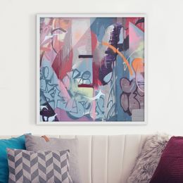 Bilderwelten Bild mit Rahmen Graffiti Wand
