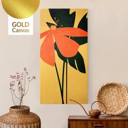 Bilderwelten Leinwandbild Florale Sch&ouml;nheit Rosa und Blau